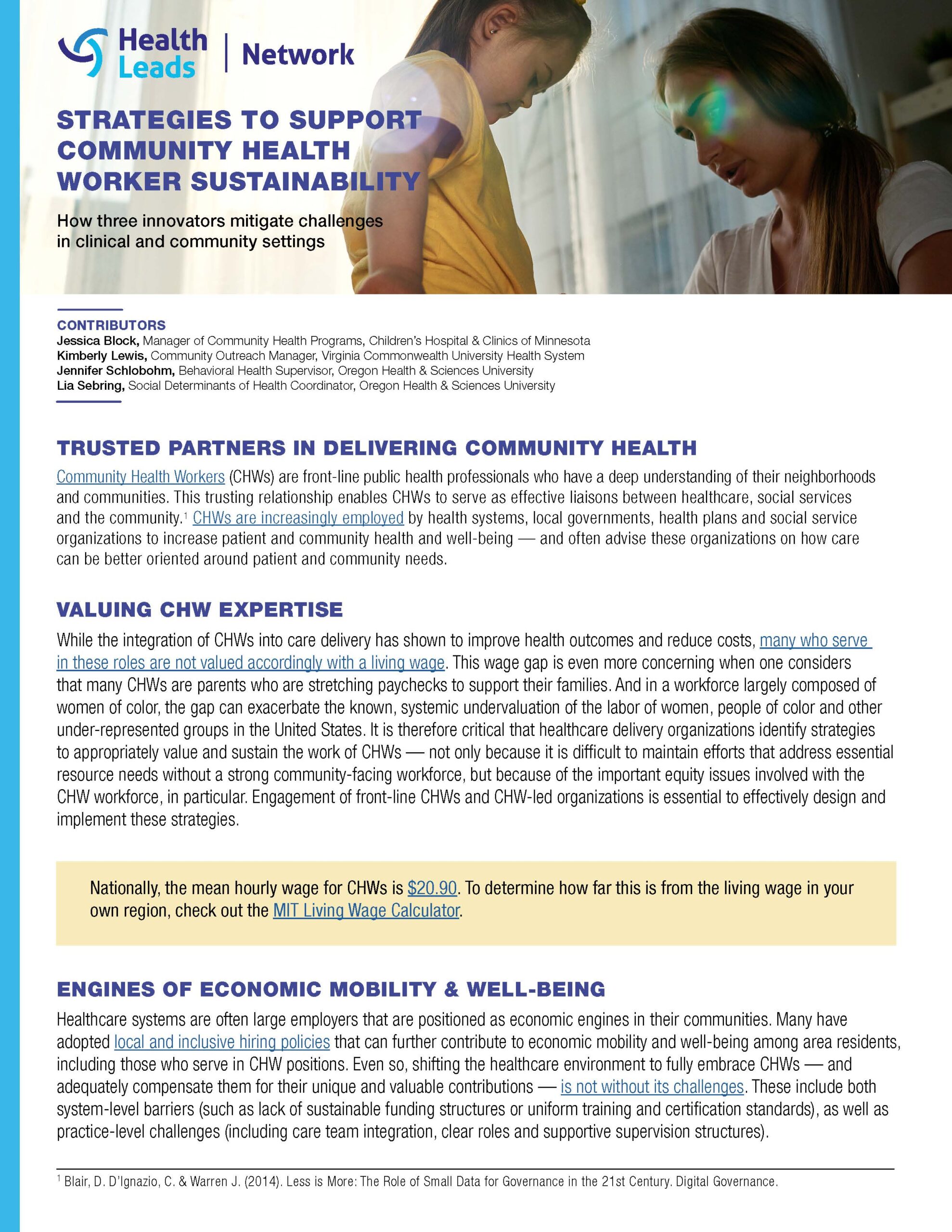 Strategies to Support Community Health Worker Sustainability | Health Leads